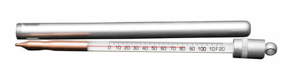 Copper Plated Spirit-Filled Pocket Thermometer, 0°— 120°F - Gilson Co.