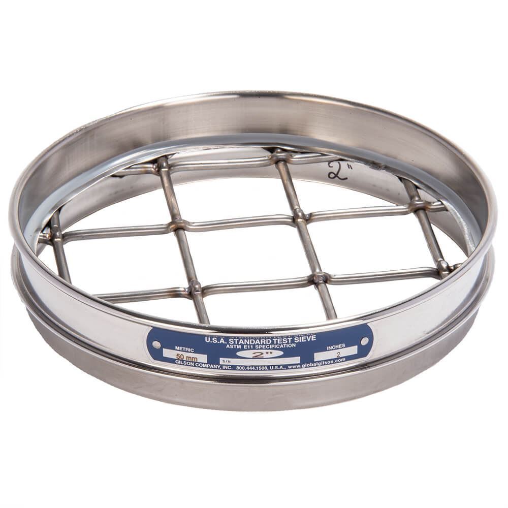 8" Sieve, All Stainless, Half Height, 2-1/2" - Gilson Co.